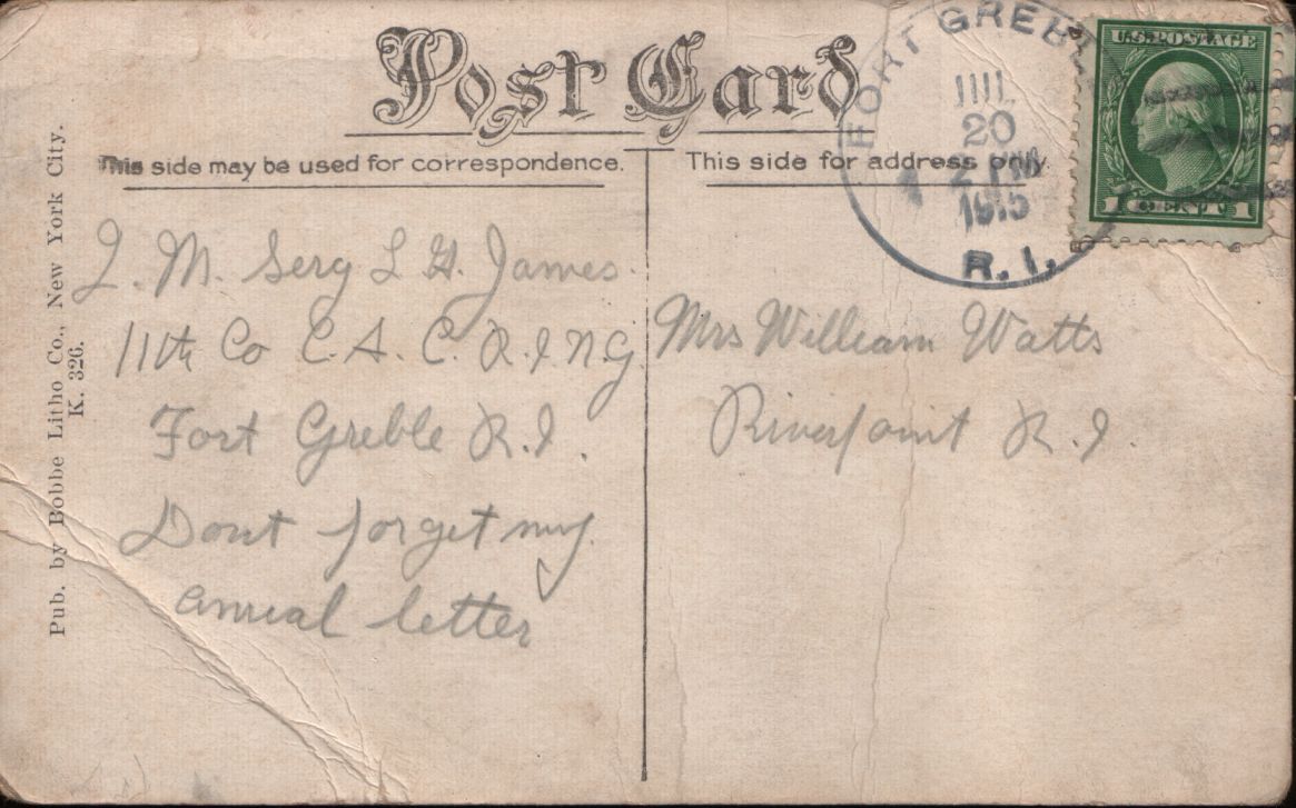 Uncle Lionel: Fort Greble, RI; Vet of WWI – Darpity Jean's Blog