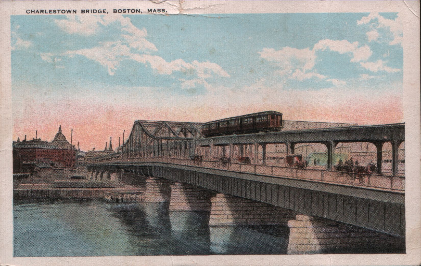 One Postcard Saturdays: Charlestown Bridge in Boston – Darpity Jean's Blog